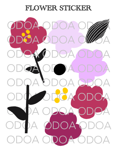 Cute round flower sticker | pink | Webudding