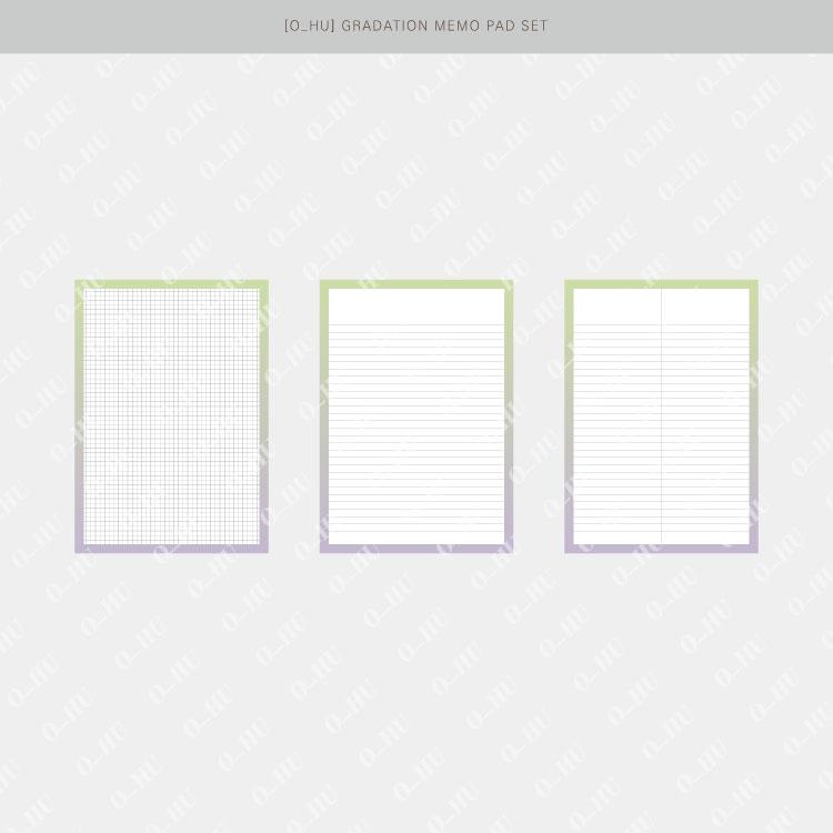 Gradation memo pad | green purple | Webudding