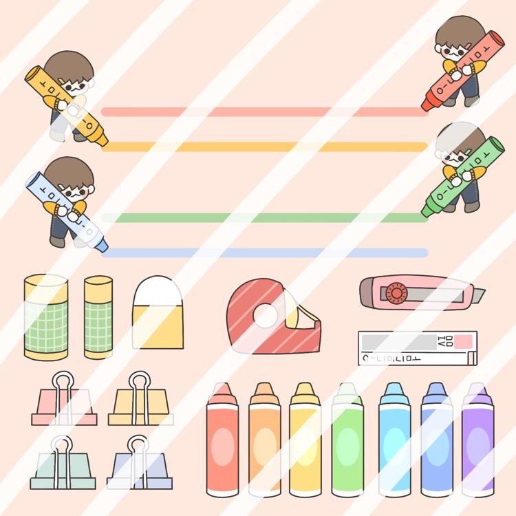Various stationery at Eunie sticker | Webudding
