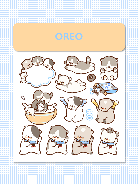 Cute cat having oreo sticker | Webudding