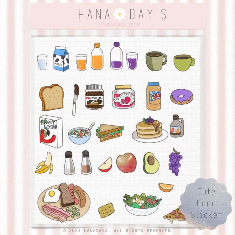 Cute foods sticker | Webudding