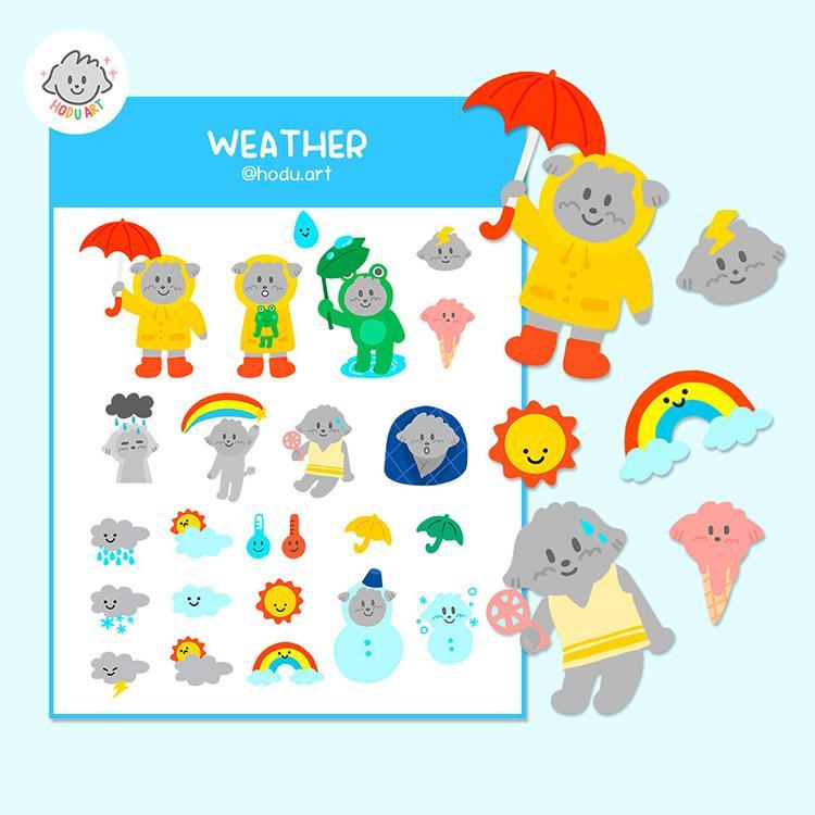 날씨 스티커 | 위버딩