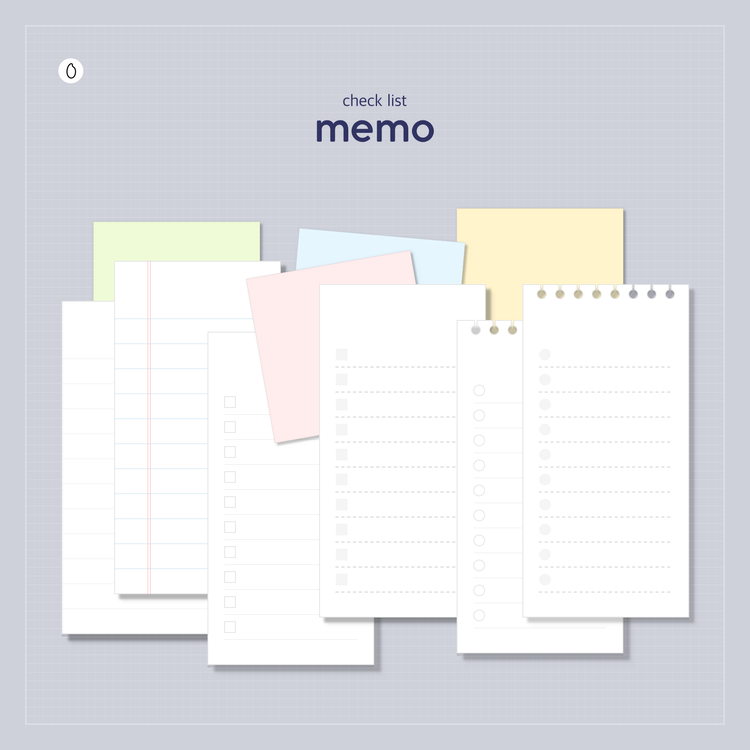 Checklist memo&sticky note sticker | Webudding