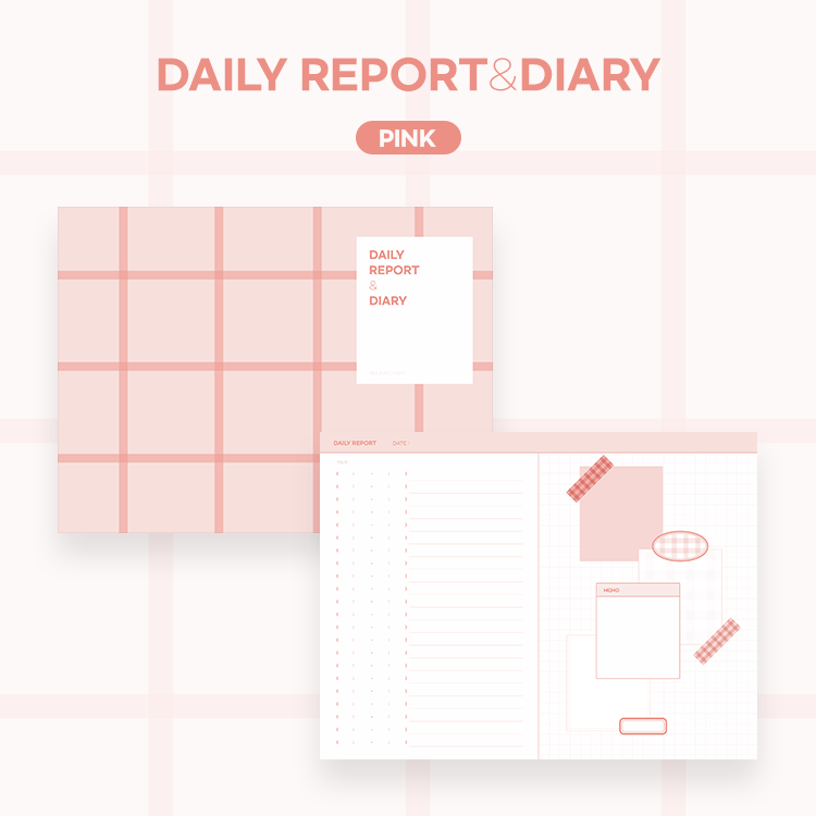 Daily report diary | pink | note+sticker | Webudding