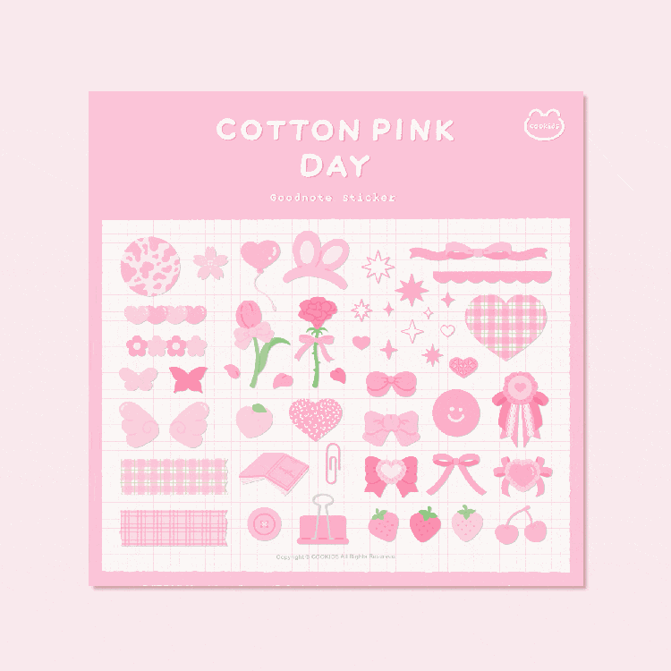 코튼핑크데이 스티커 | 위버딩