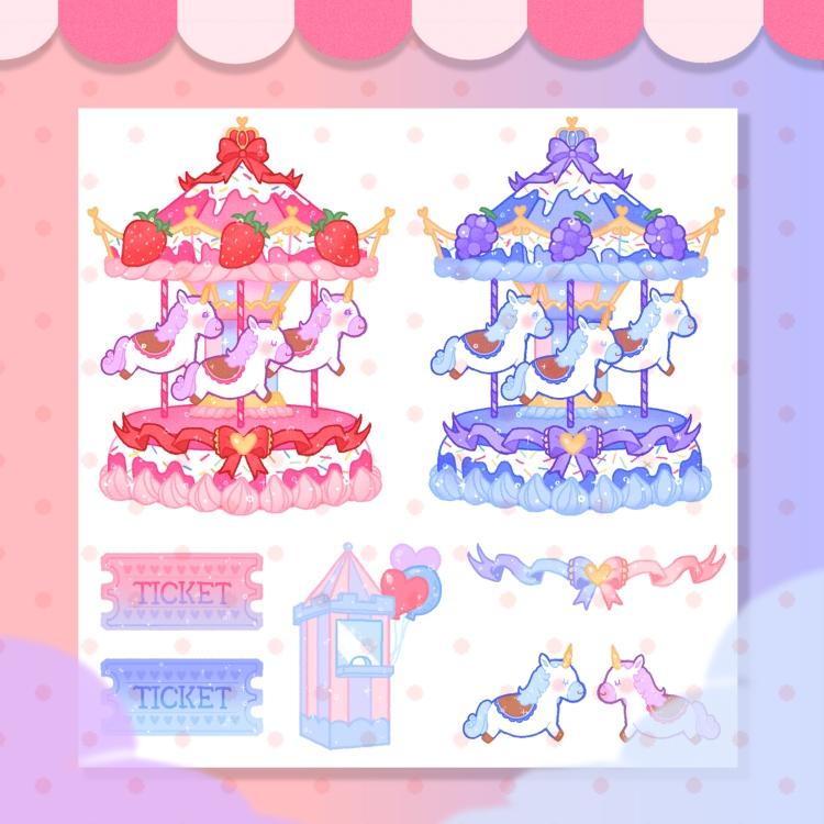 Sweet merry-go-round sticker | Webudding