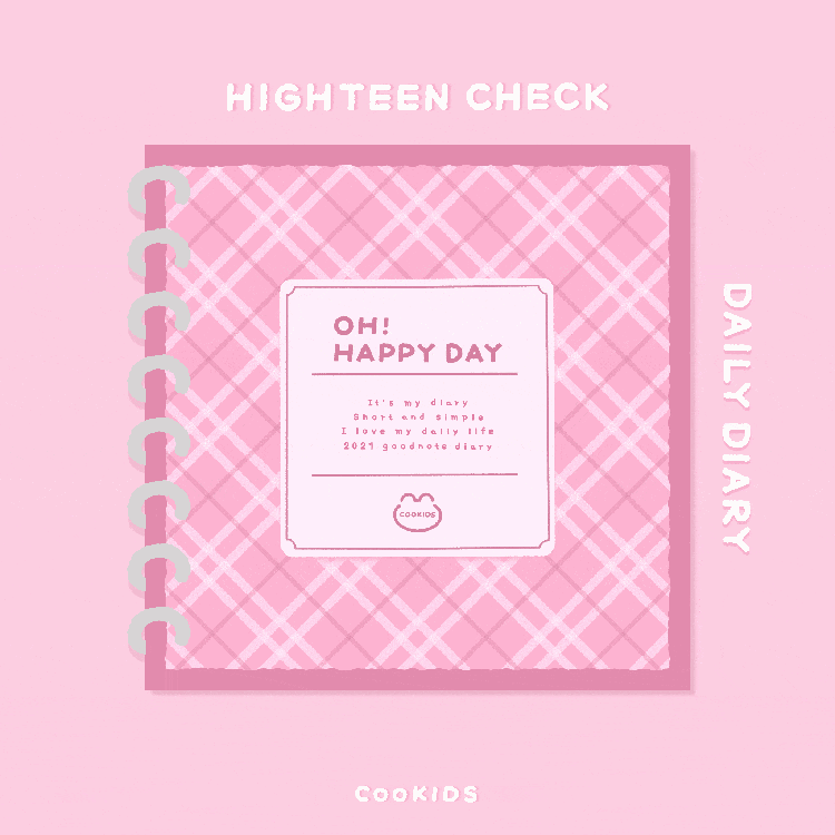 Highteen check pattern daily diary | pink ver. | Webudding