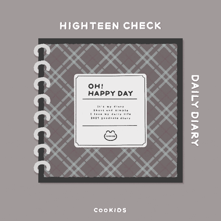 Highteen checked pattern daily diary | black ver. | Webudding