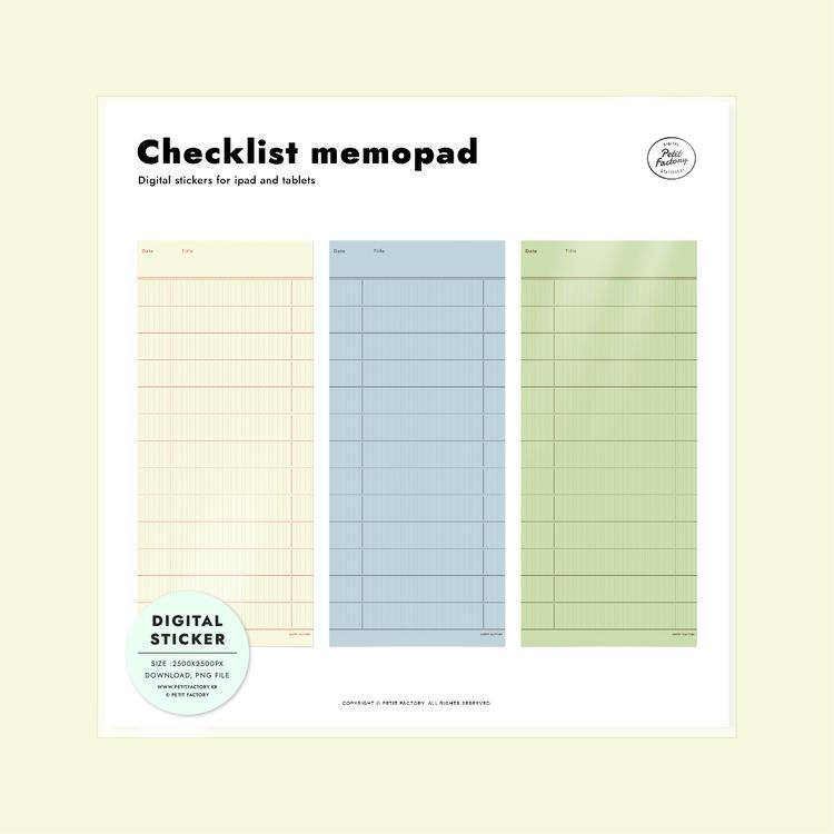 Checklist sticky note sticker | 3set | Webudding