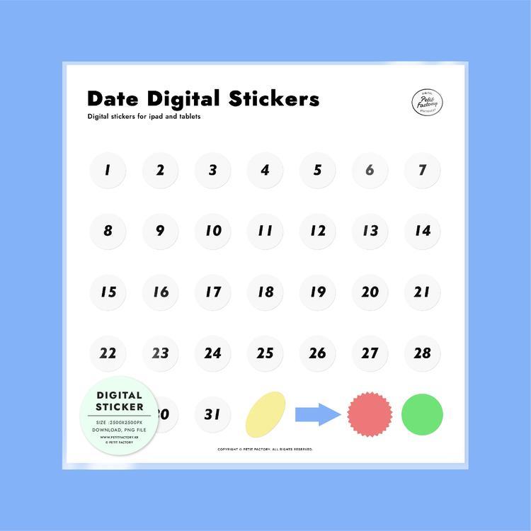 Date sticker | white | Webudding