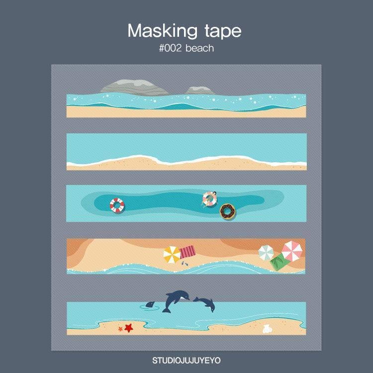 Washi tape sticker #002 beach | Webudding