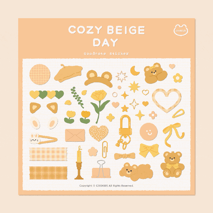 Cozy beige day sticker | Webudding