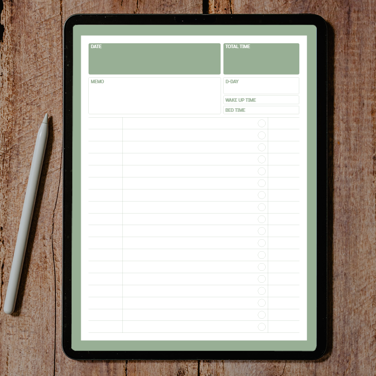 Time to study planner | green | Webudding