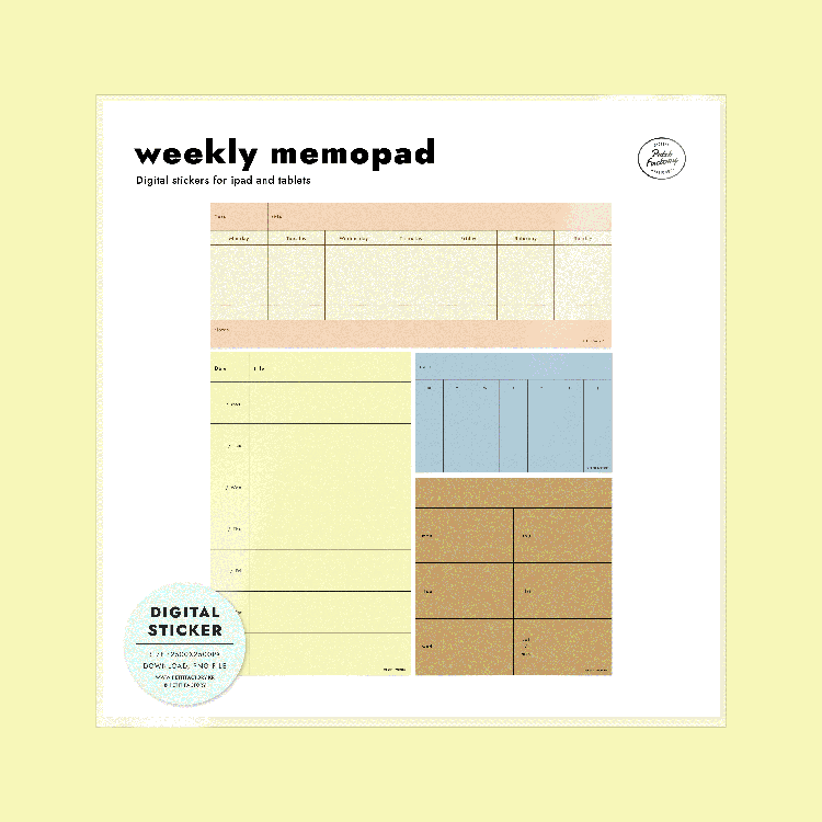 Weekly memopad sticky note sticker | Webudding