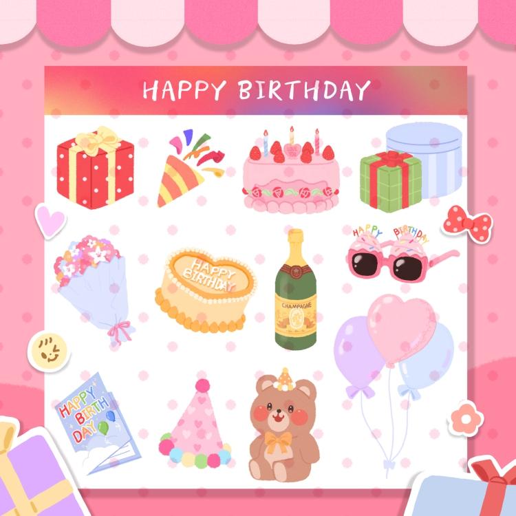 Happy birthday sticker | Webudding