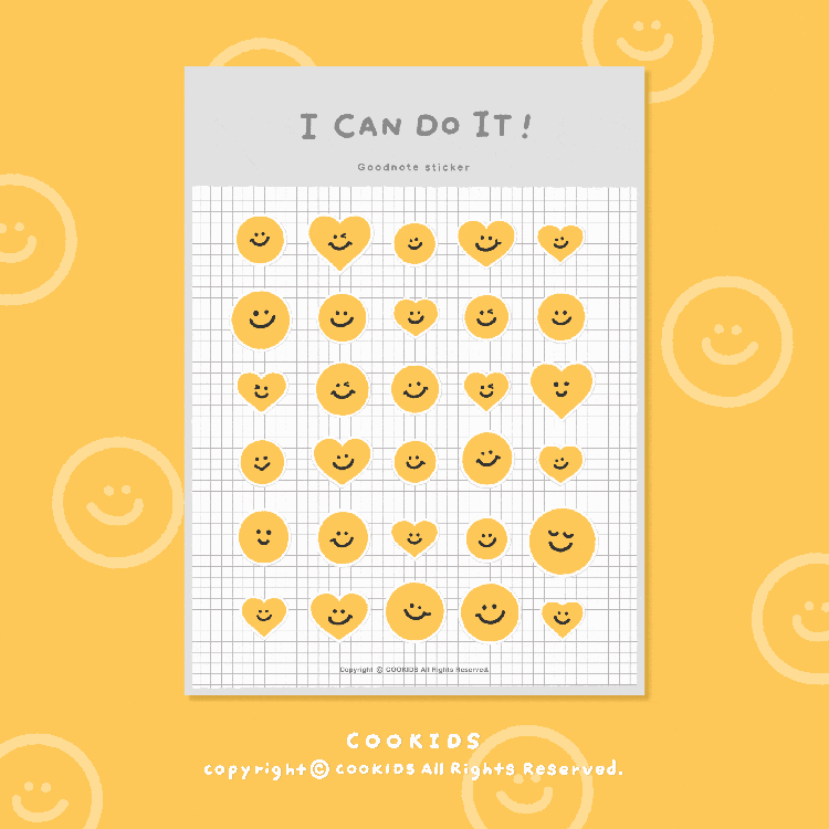 I can do it! smile sticker set | Webudding