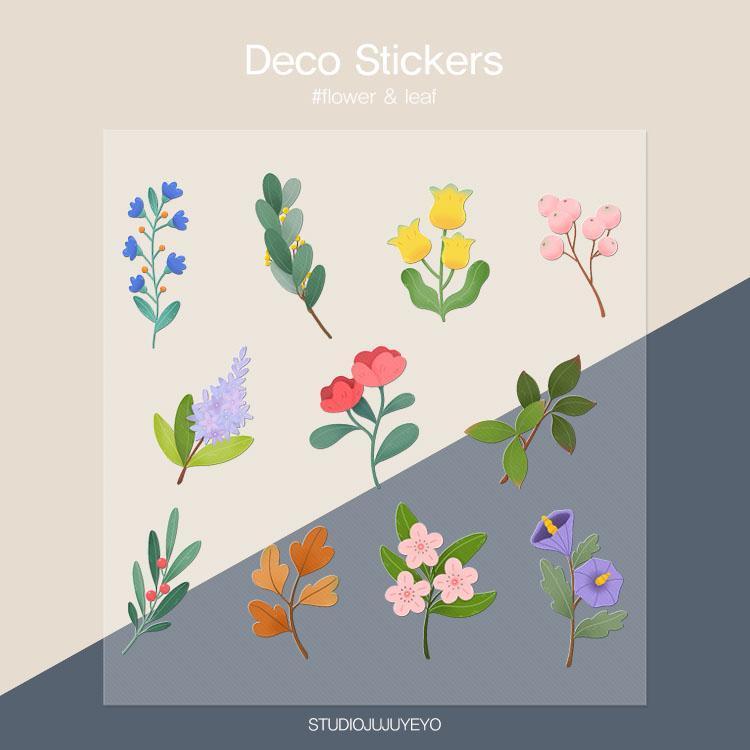 Flower&leaf sticker | Webudding
