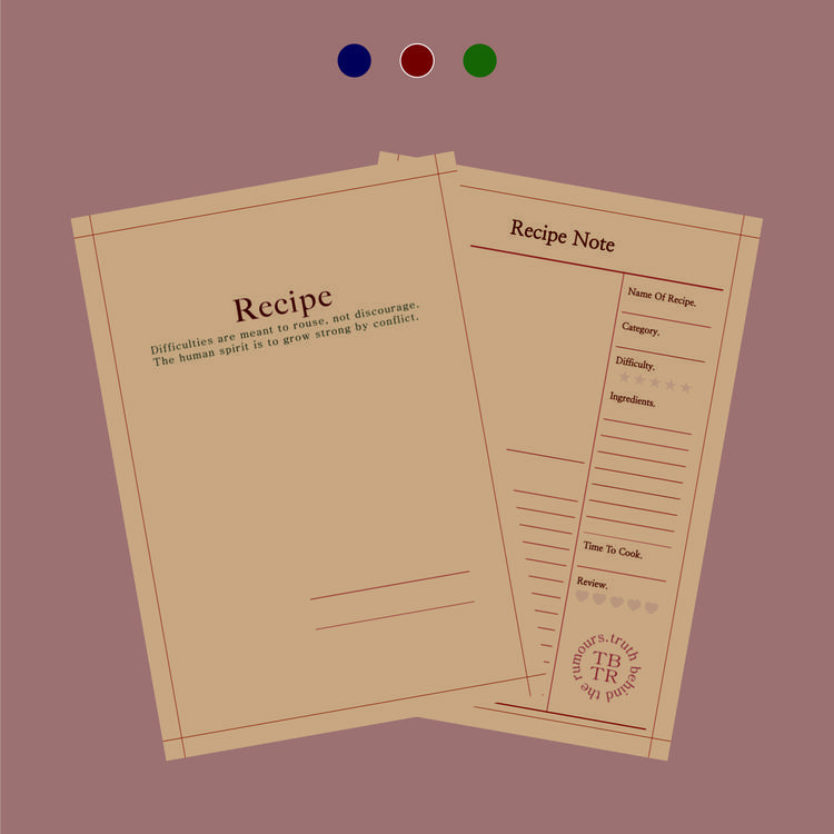 Vintage vibe recipe note | red | Webudding