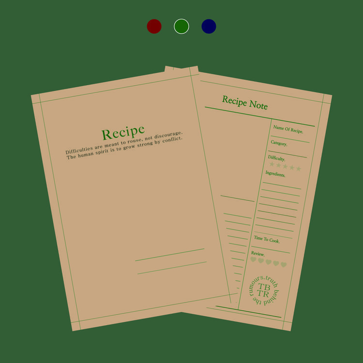 Vintage vibe recipe note | green | Webudding