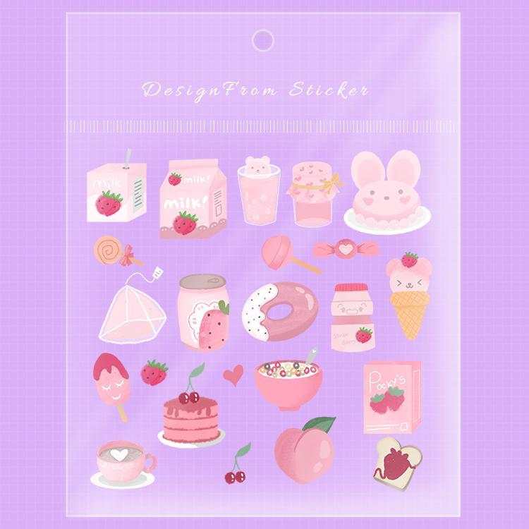 Food in pink sticker | Webudding