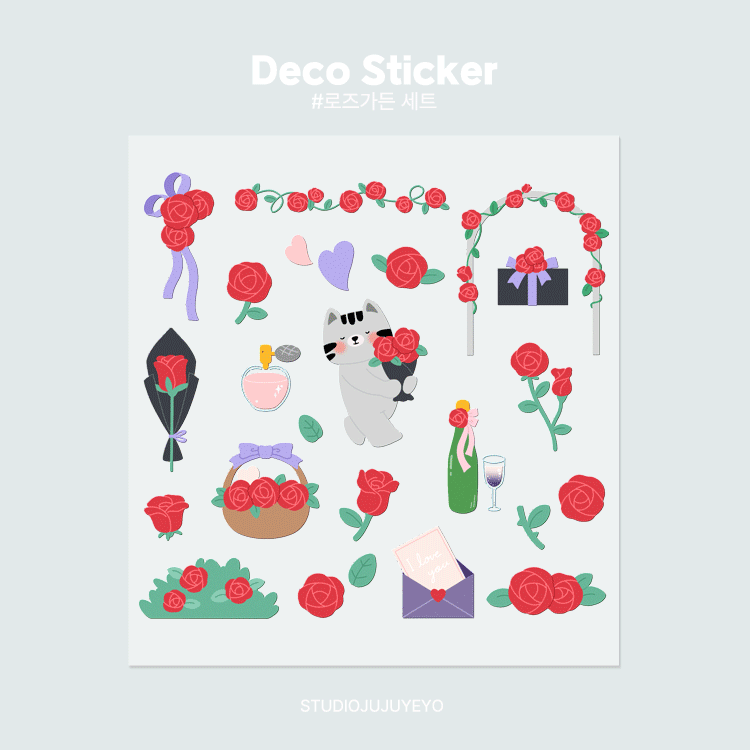 Rose garden sticker set | Webudding