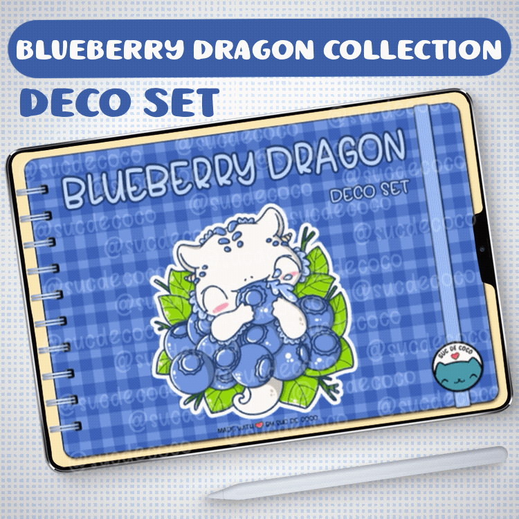 BLUEBERRY DRAGON COLLECTION - DECO SET | Webudding