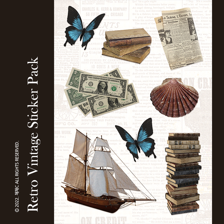 Retro Vintage Sticker Pack | Webudding