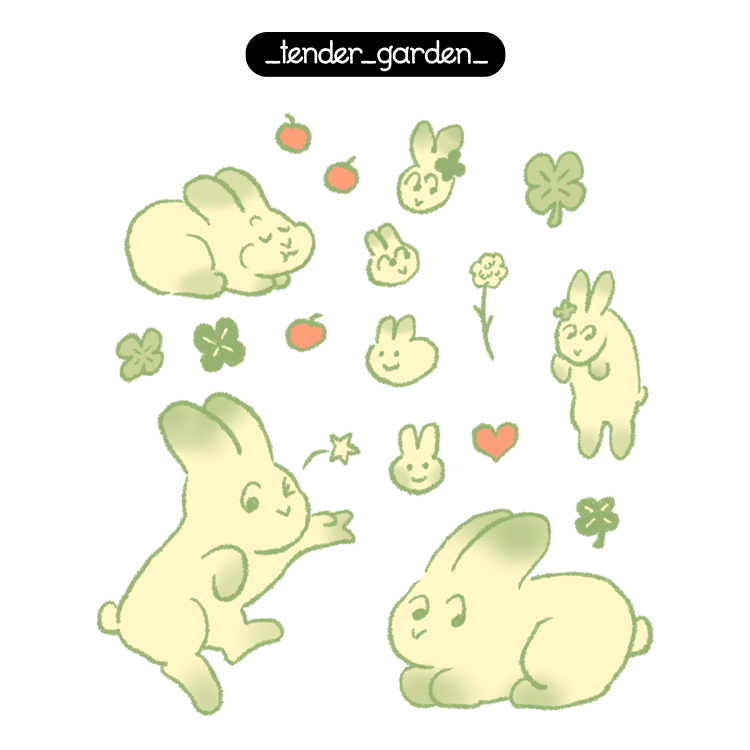 Clover bunny sticker | Webudding