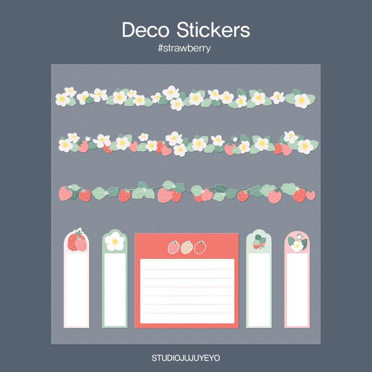 Strawberry deco sticker | Webudding