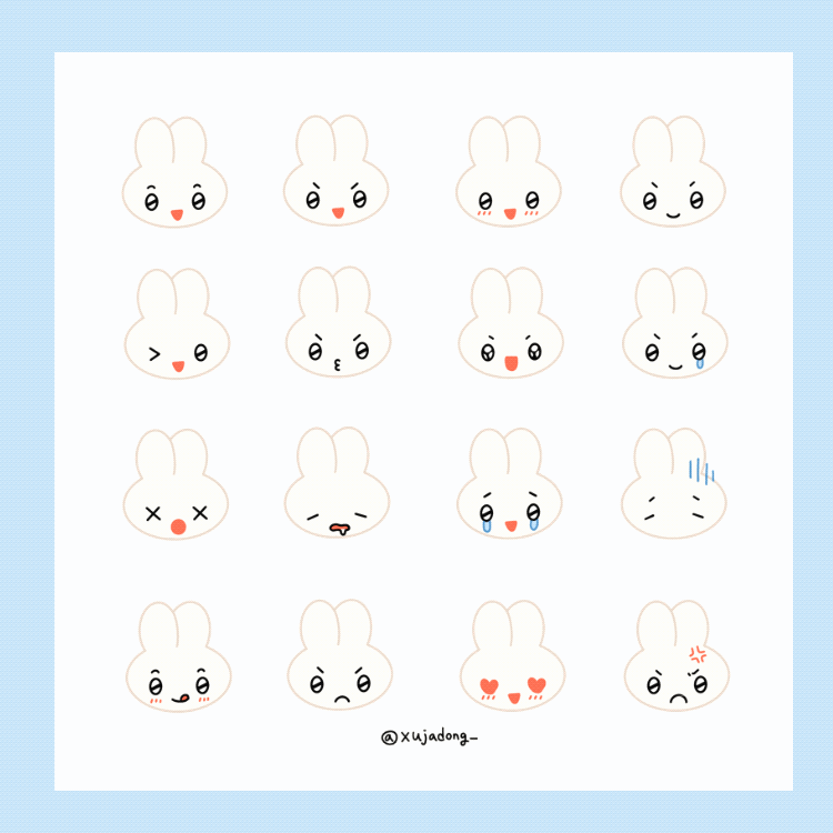Cute bunny daily sticker | Webudding