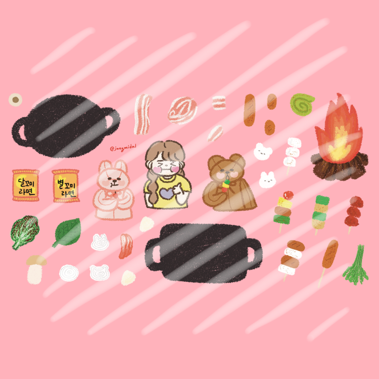 Rose Camping Food Stickers | Webudding