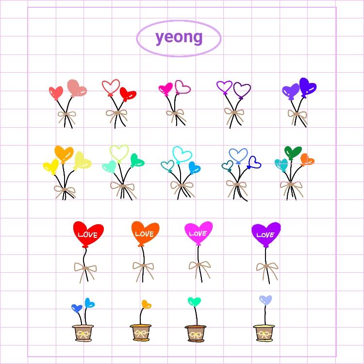 Bouquet of hearts sticker | Webudding