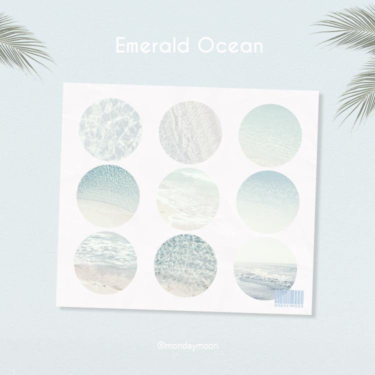 Emerald Ocean Circle Sticker | Webudding