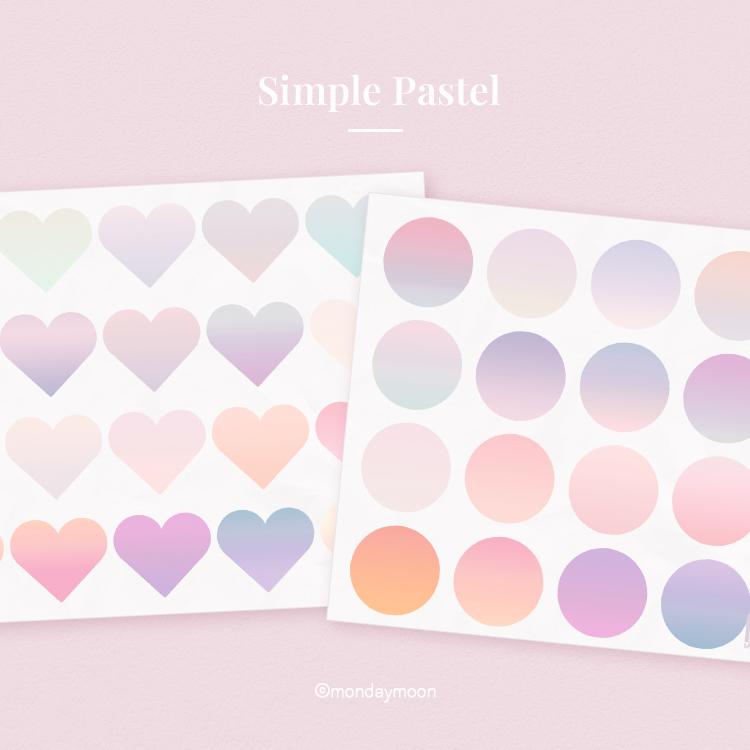 Simple Style Pastel Stickers | Gradation | Webudding
