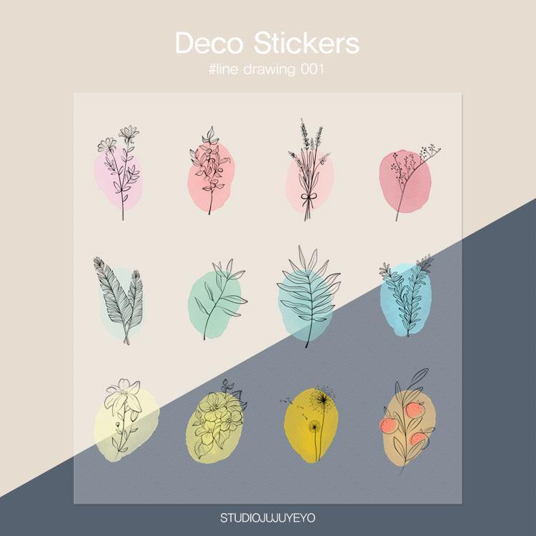 Line drawing plant 001 sticker | Webudding
