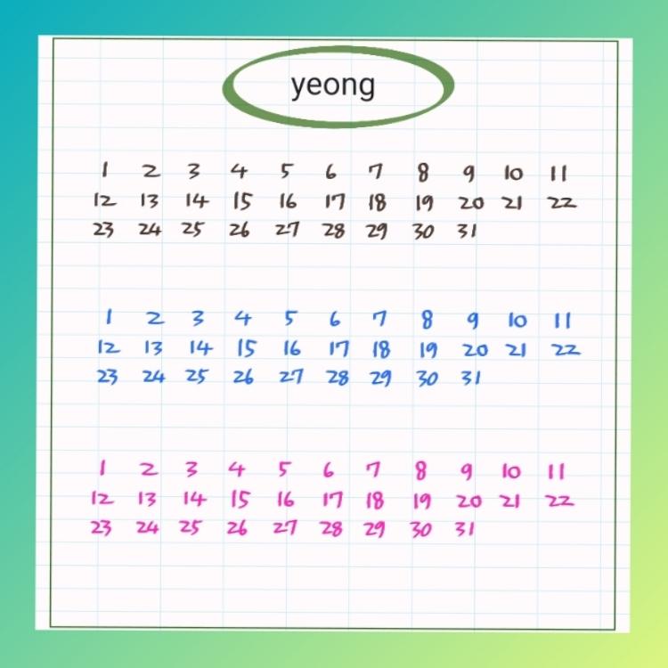 Handwriting sticker | 3 colors | cute numbers 3 | Webudding