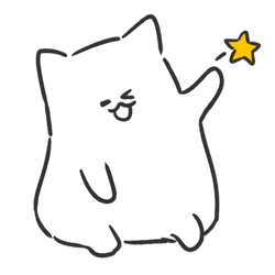 A lazy, cute chubby cat " cuecue" sticker | Webudding