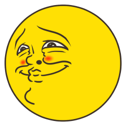 Smirky emoticon sticker | Webudding