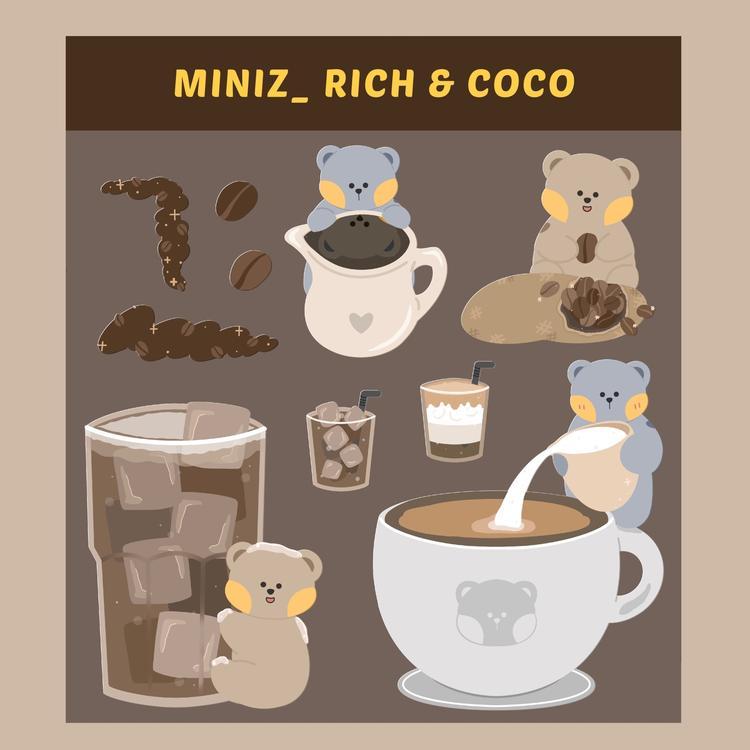 Rich land_summer night with a cup of coffee sticker | Webudding