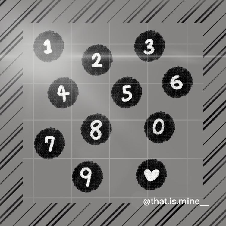 Numbers in black circle sticker | Webudding