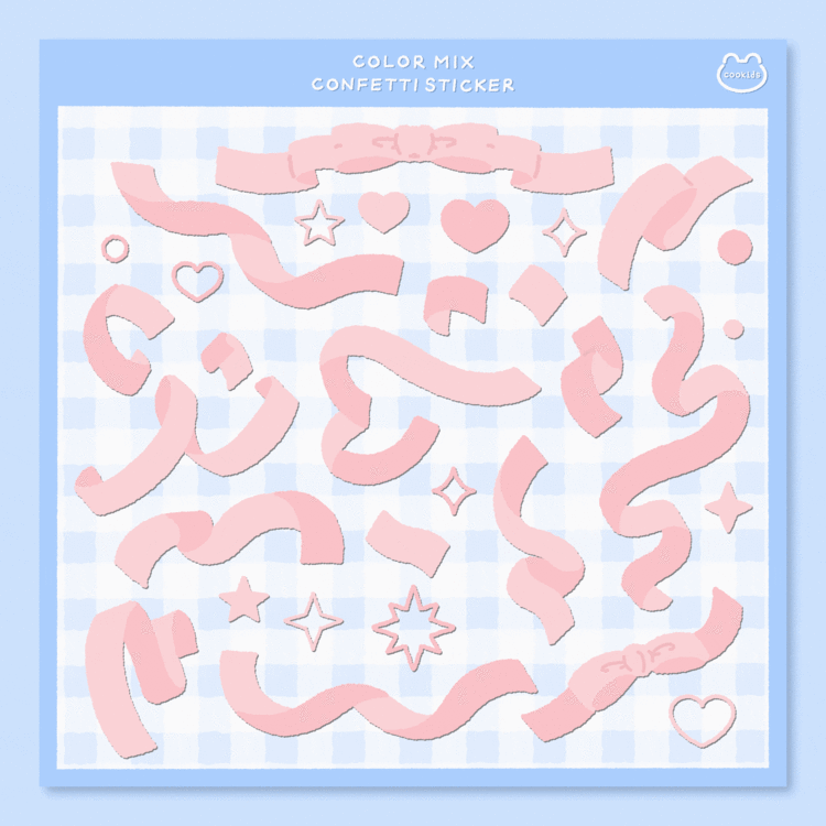 Color mix confetti sicker set | Webudding