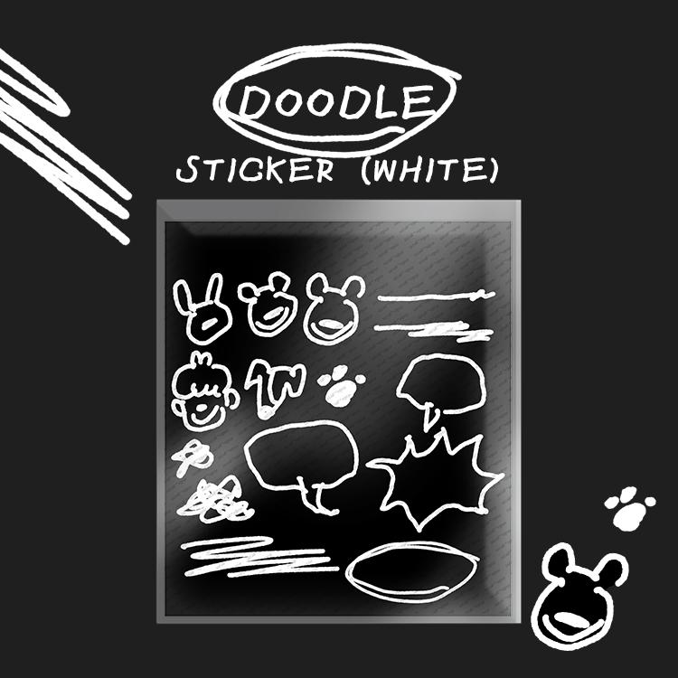 Doodle sticker pack | white | Webudding