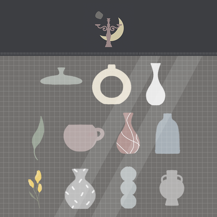 My little garden sticker | oil pastel texture | Webudding