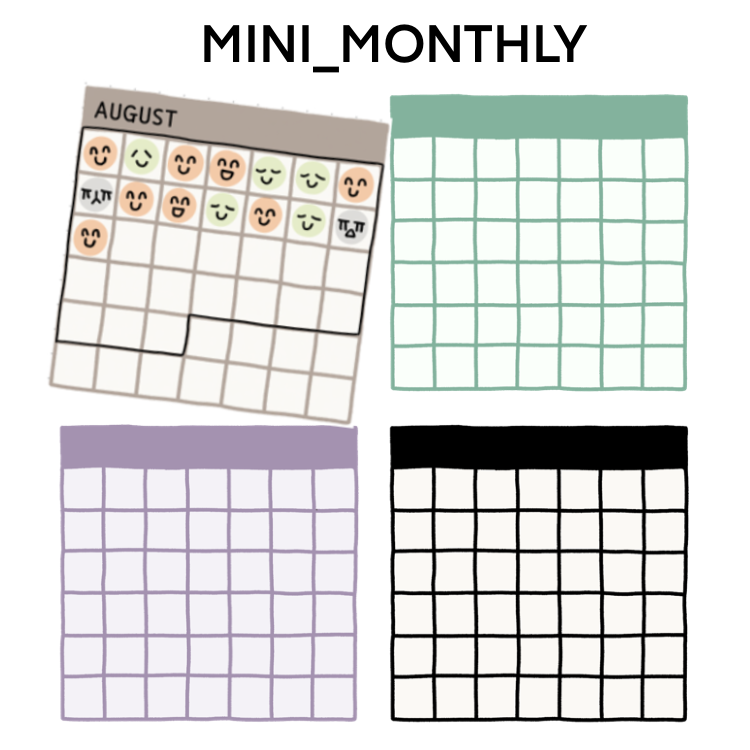 Mini monthly calender sticker | Webudding