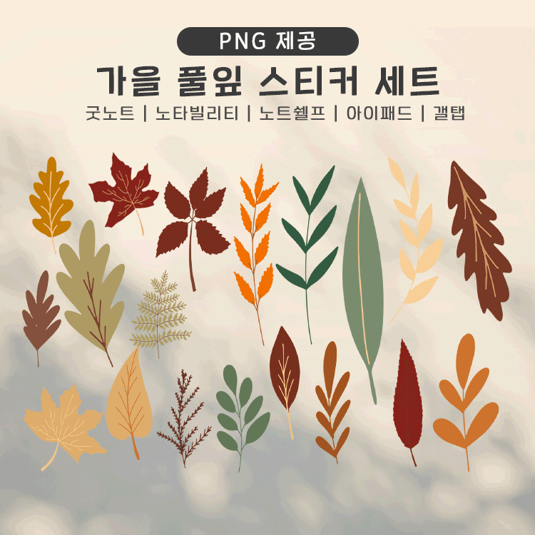 Autumn leaf sticker set | Webudding
