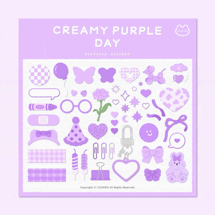 Creamy purple day sticker | Webudding