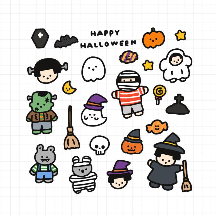 대충스티커 할로윈.ver | 위버딩