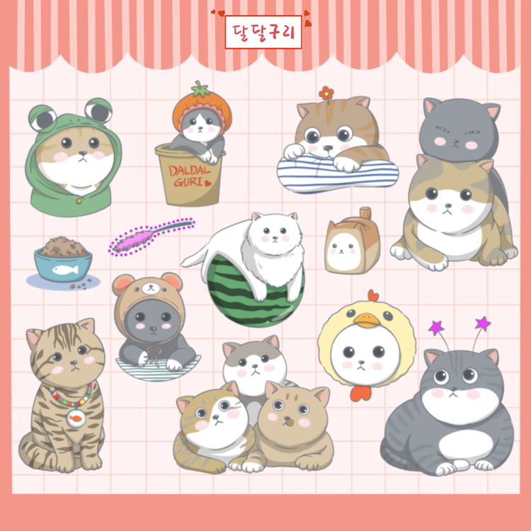 Babbling cats sticker | cute animal character | Webudding