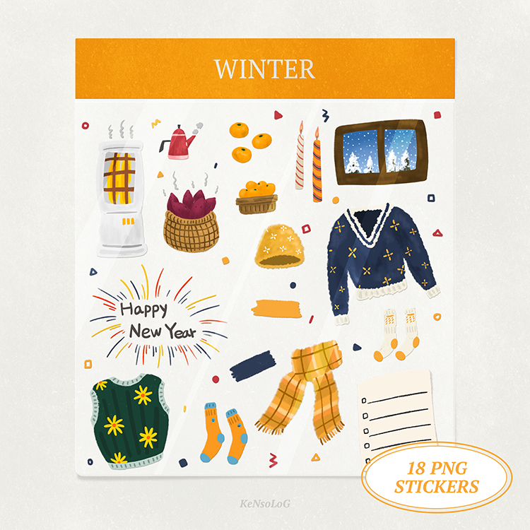 Winter crayon sticker | Webudding