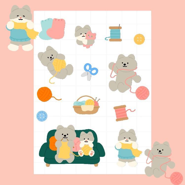 Cozy knitting sticker | Webudding
